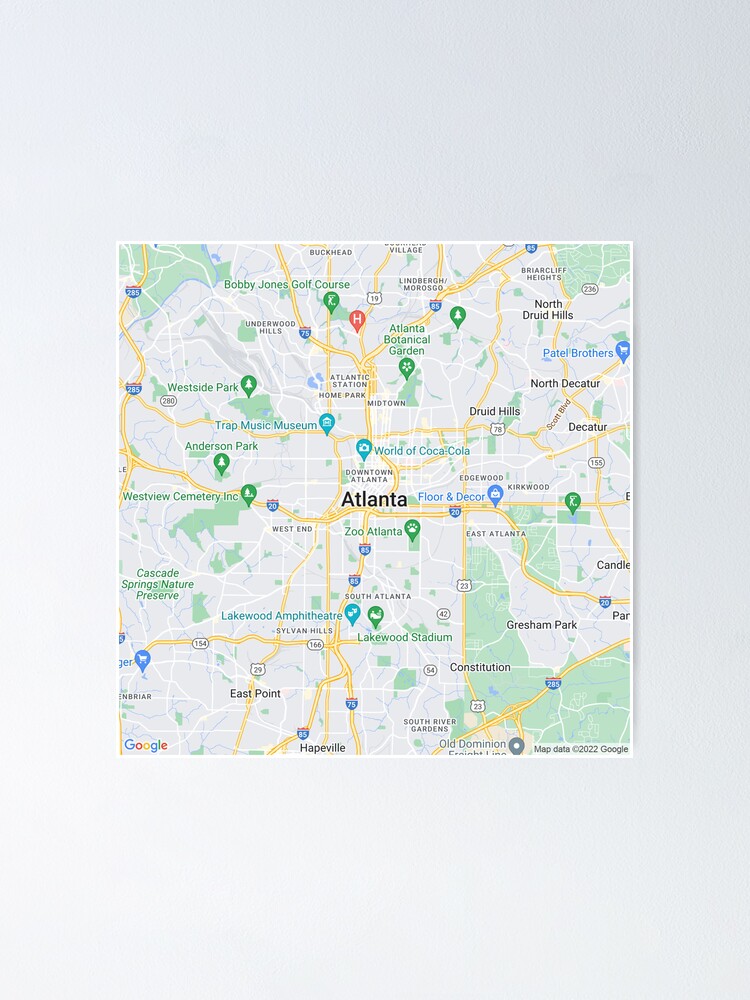 "Atlanta, United States, Map Carthography" Poster for Sale by ...