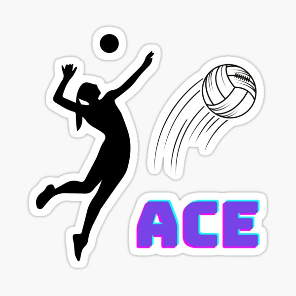 "Volleyball Girls Ace Sticker Pack (3)" Sticker for Sale by VBstuff ...