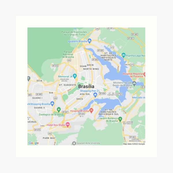 "Brasília, Brazil, Map Carthography" Art Print for Sale by ...