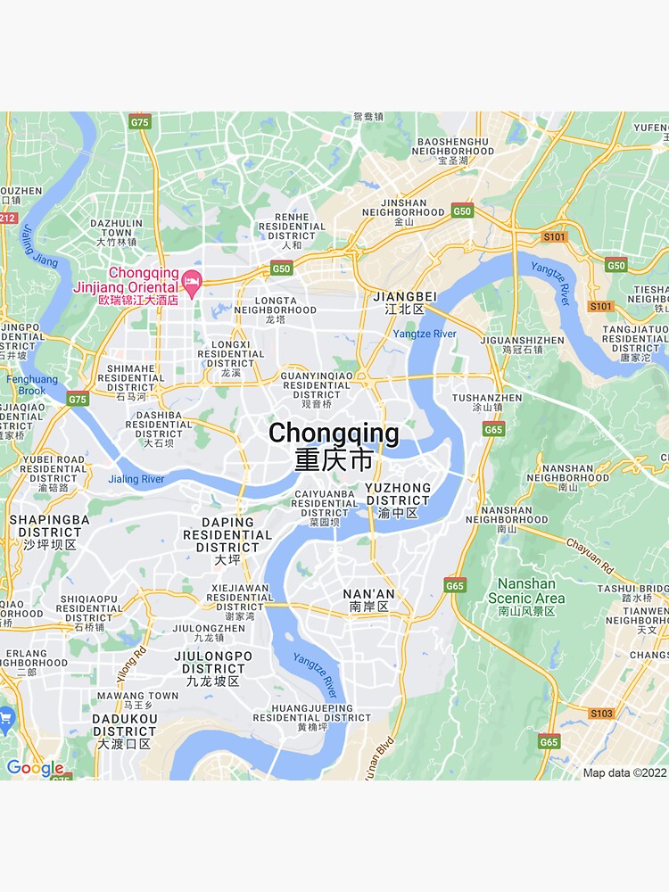 "Chongqing, China, Map Carthography" Sticker for Sale by ...