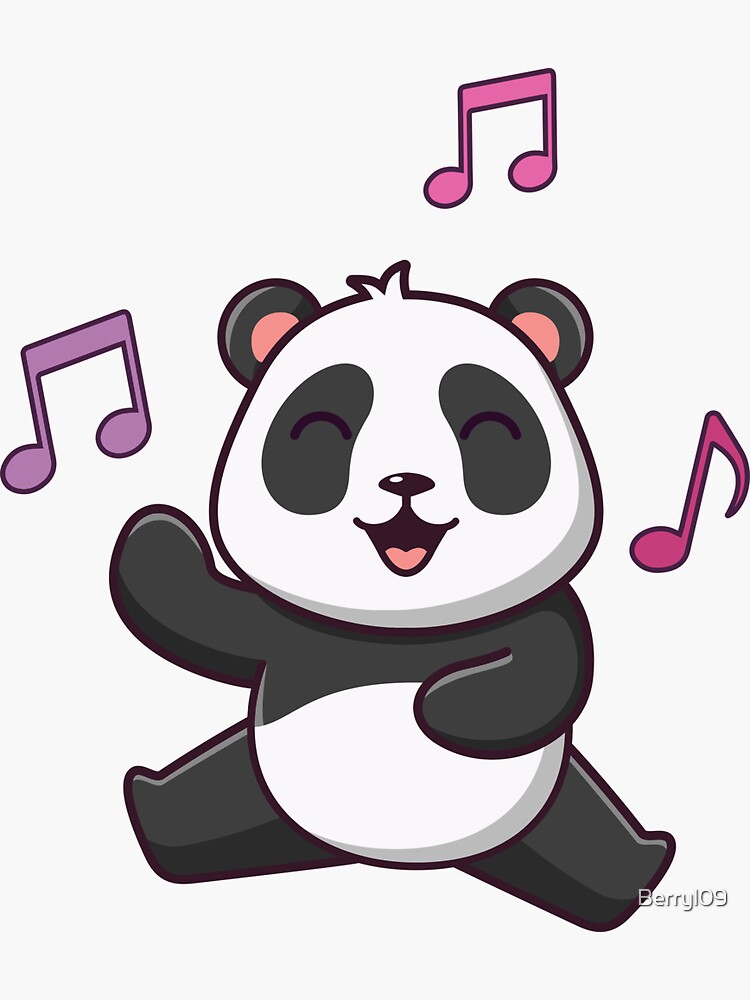 "Cute Cartoon Panda Dancing" Sticker for Sale by Berryl09 | Redbubble