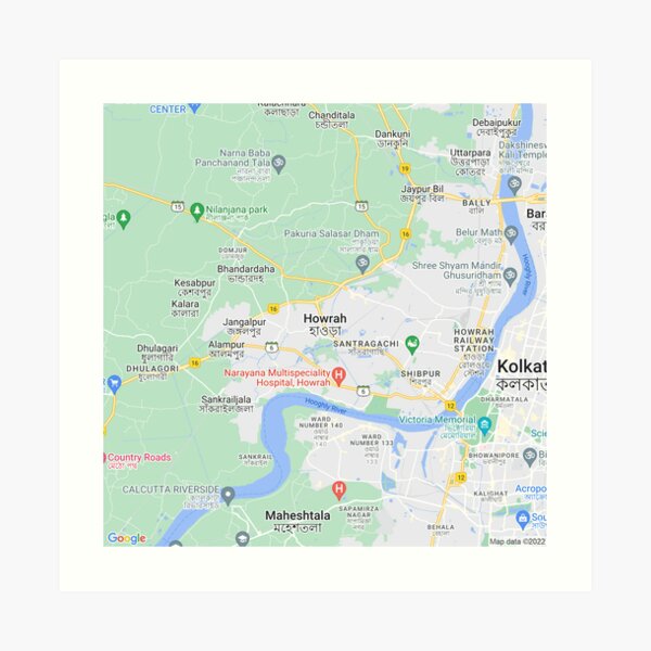 "Haora, India, Map Carthography" Art Print for Sale by mapsofthisworld ...