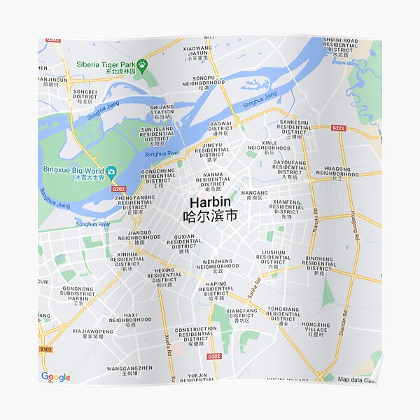 "Harbin, China, Map Carthography" Poster for Sale by mapsofthisworld ...
