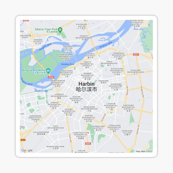 Pegatina «Harbin, China, cartografía del mapa» de mapsofthisworld ...