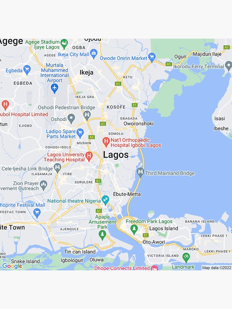 "Lagos, Nigeria, Map Carthography" Poster for Sale by mapsofthisworld ...