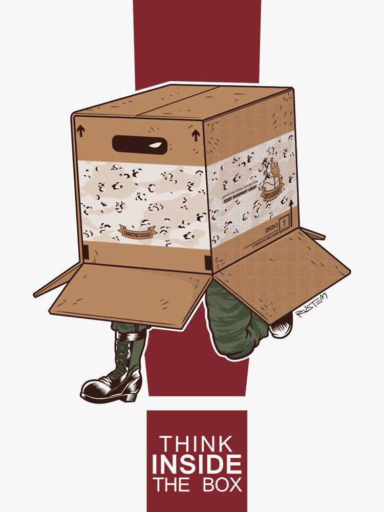 "Think INSIDE the box" Sticker for Sale by GABRIELAMURILLO | Redbubble