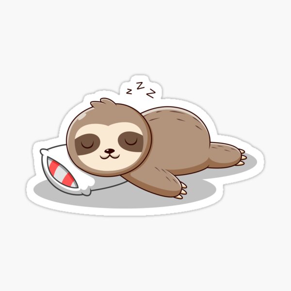 Sloth Cartoon Sleeping Sticker For Sale By Berryl09 Redbubble