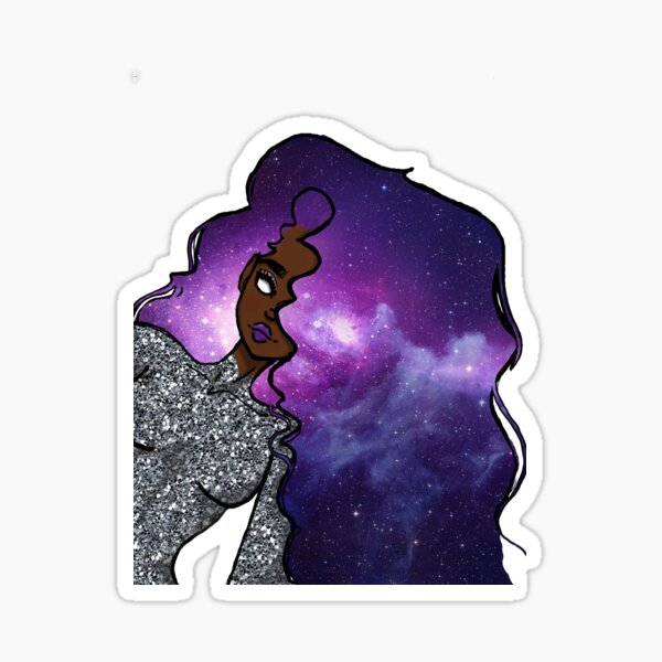 "Galaxy Girl" Sticker for Sale by LyniehArt | Redbubble
