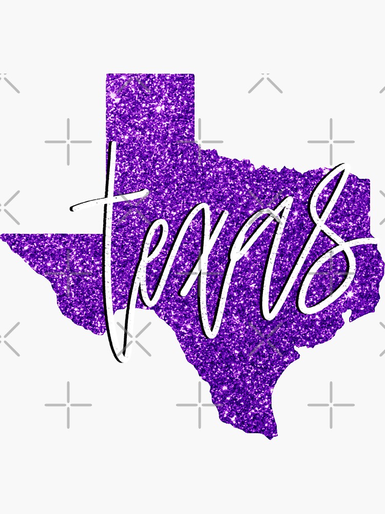 "glitter purple texas " Sticker for Sale by madisonsummey | Redbubble