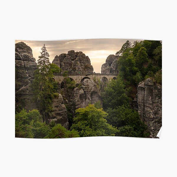 "Bastei Bridge" Poster by JulieWoodhouse1 | Redbubble
