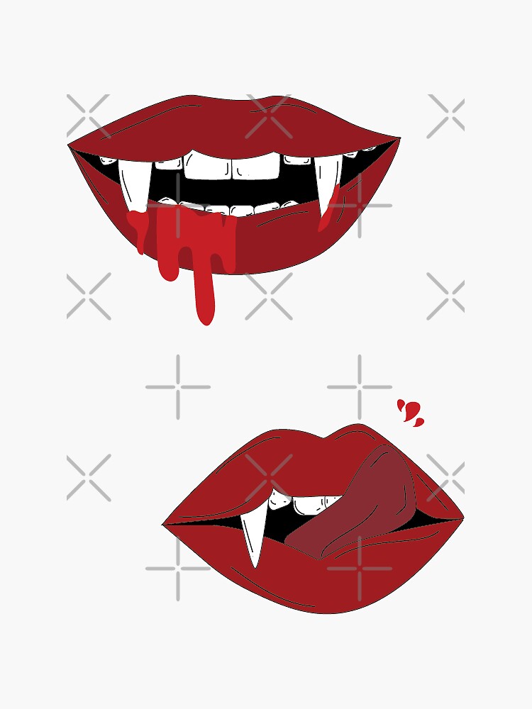 "Vampire Teeth sticker" Sticker for Sale by sleepyycass | Redbubble