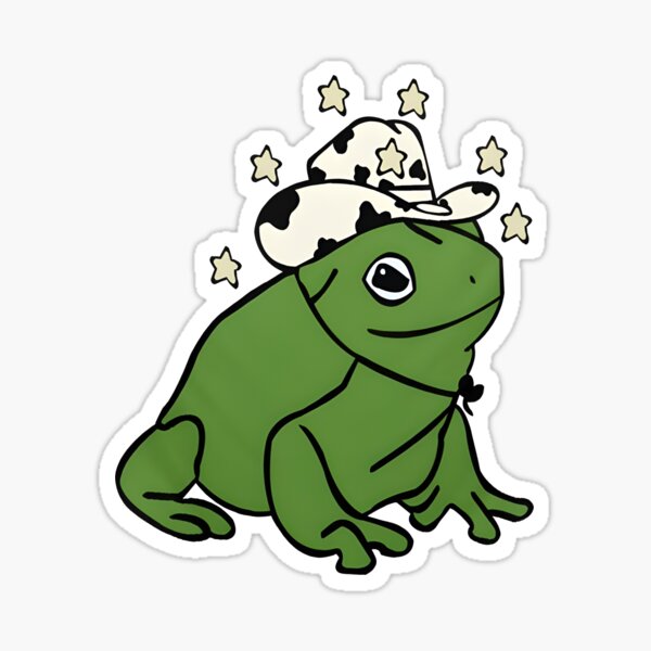 "Frog with cowboy dairy cow" Sticker for Sale by StefanieaGotz | Redbubble