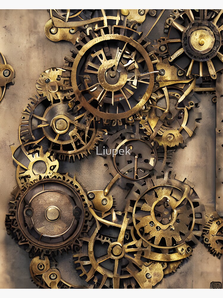"Steampunk cogs and gears V" Sticker for Sale by Liupek | Redbubble