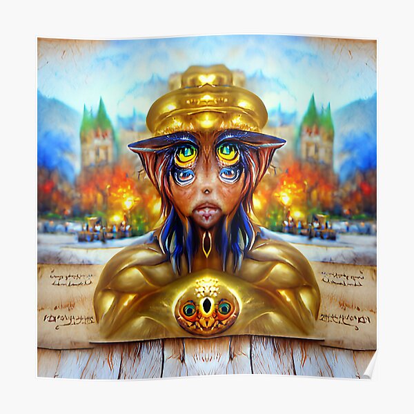 "Golden Elf Painting" Poster for Sale by Byterra-Artech | Redbubble