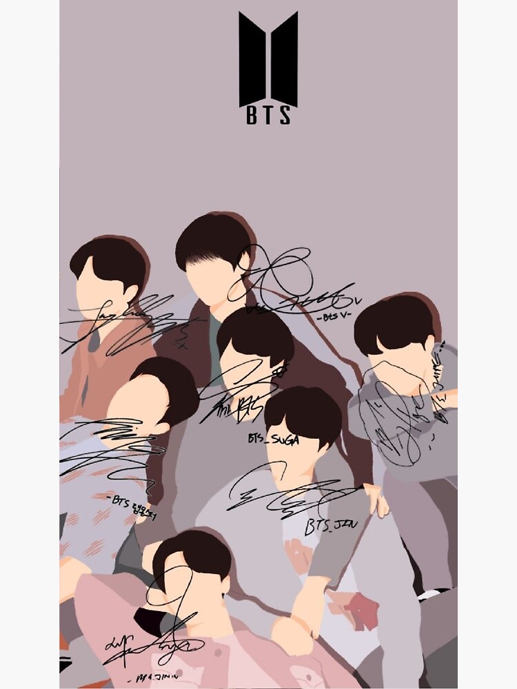 "BTS Autograph artstyle" Sticker for Sale by BTSILGOB | Redbubble