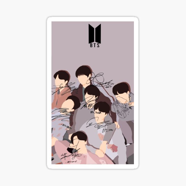 "BTS Autograph artstyle" Sticker for Sale by BTSILGOB | Redbubble