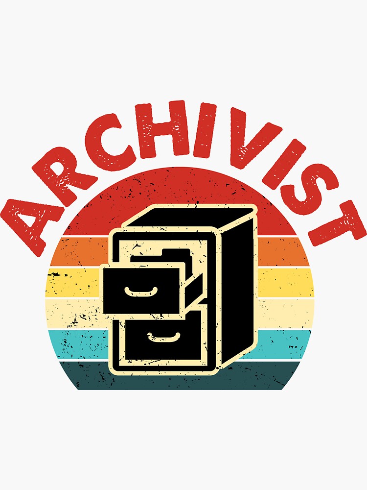 "Archivist Archival Science Vintage Retro" Sticker for Sale by ...
