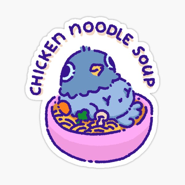 "Pigeon in a bowl of chicken noodle soup" Sticker for Sale by ...