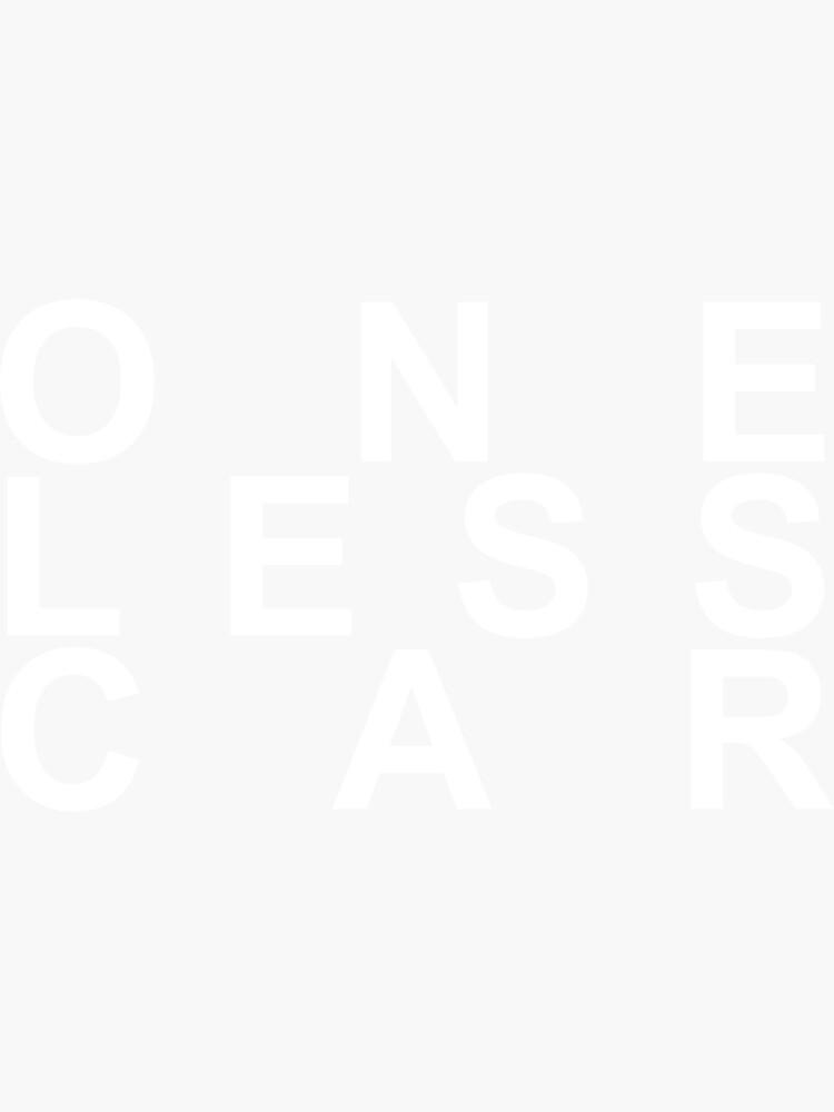 "ONE LESS CAR" Sticker for Sale by abstractee | Redbubble