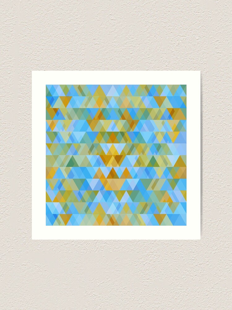 "Pattern of triangles in beach tones with overlay" Art Print by ...