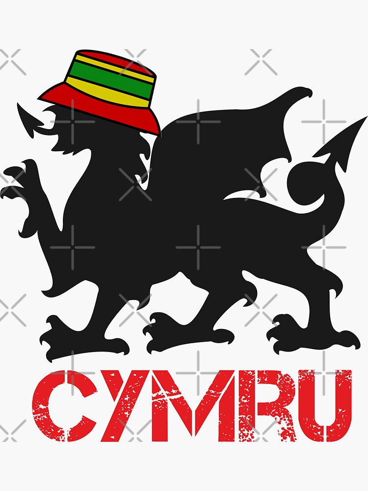 "Cymru Qatar, Welsh bucket hat, red dragons Cymru, Yma o Hyd" Sticker ...