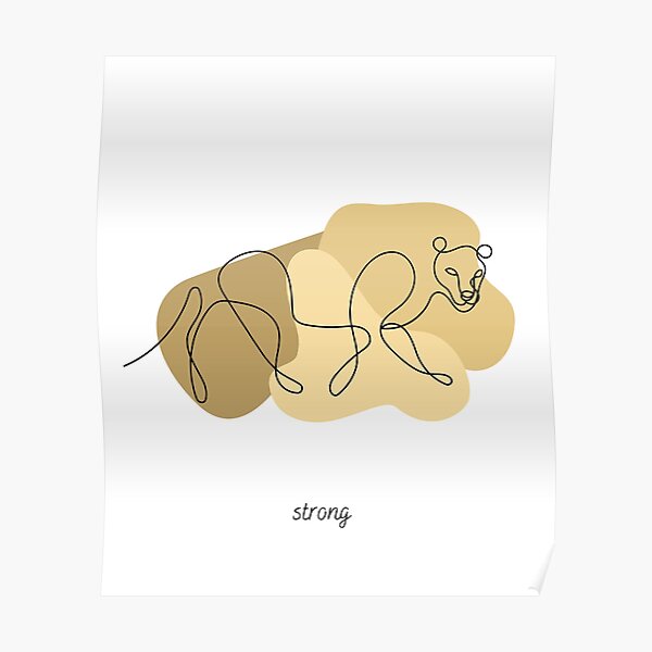 "strong leo line art" Poster for Sale by duddleshop | Redbubble