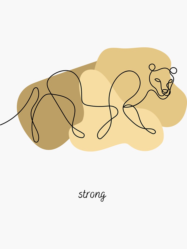 "strong leo line art" Sticker for Sale by duddleshop | Redbubble
