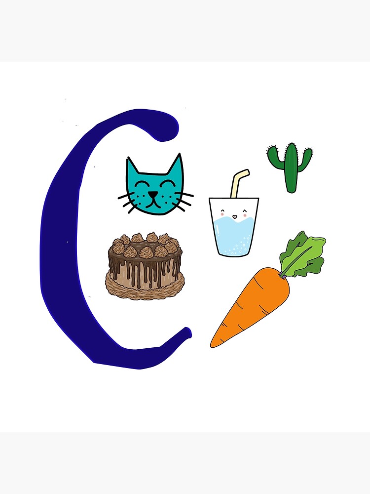 "Alphabet C ( Cat, Cake, Cup, Carrot & Cactus )" Poster for Sale by meimei3388 | Redbubble