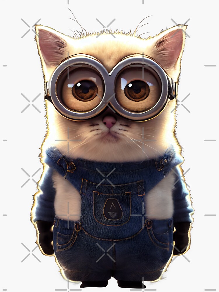 "Tiny Cute And Adorable Cat As A Minion" Sticker for Sale by sonth321 ...