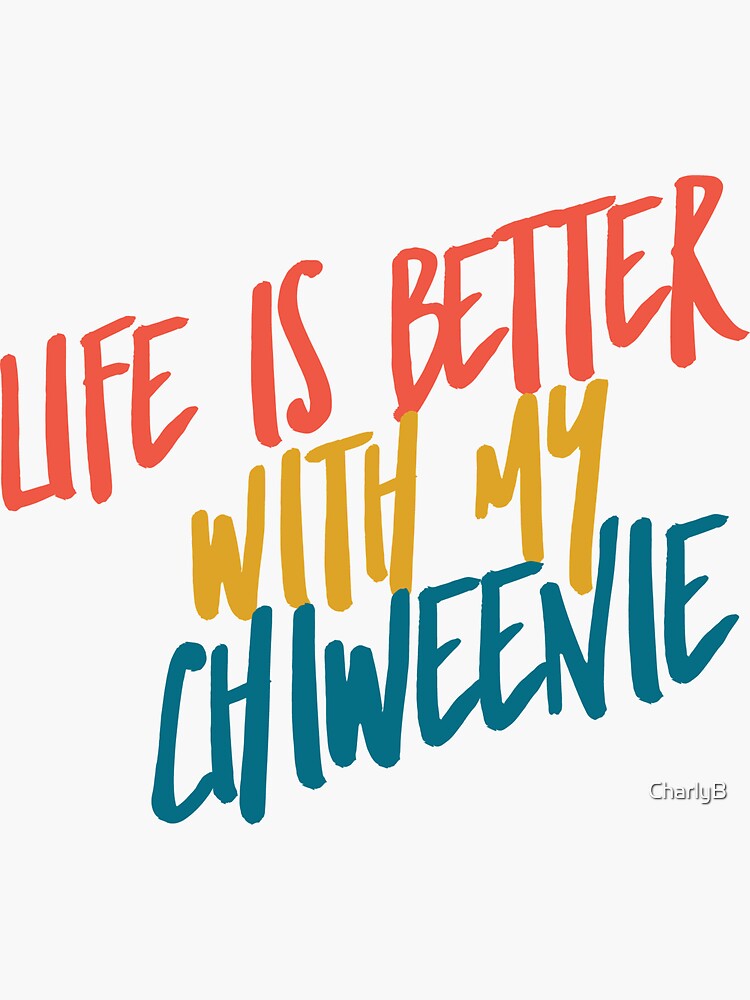 "Chiweenie" Sticker for Sale by CharlyB | Redbubble