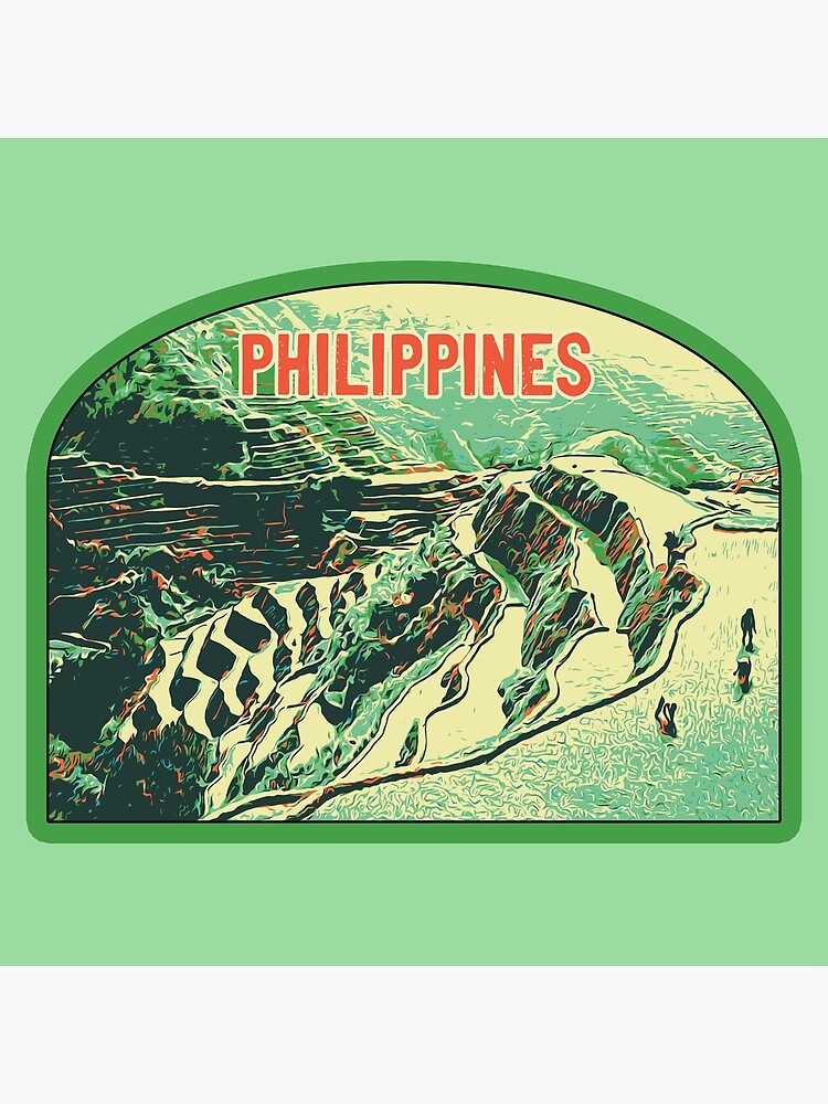 "Philippines vintage travel decal Filipinas Banaue rice terraces ...