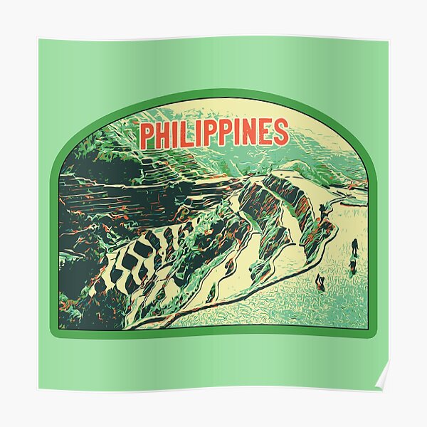 "Philippines vintage travel decal Filipinas Banaue rice terraces ...