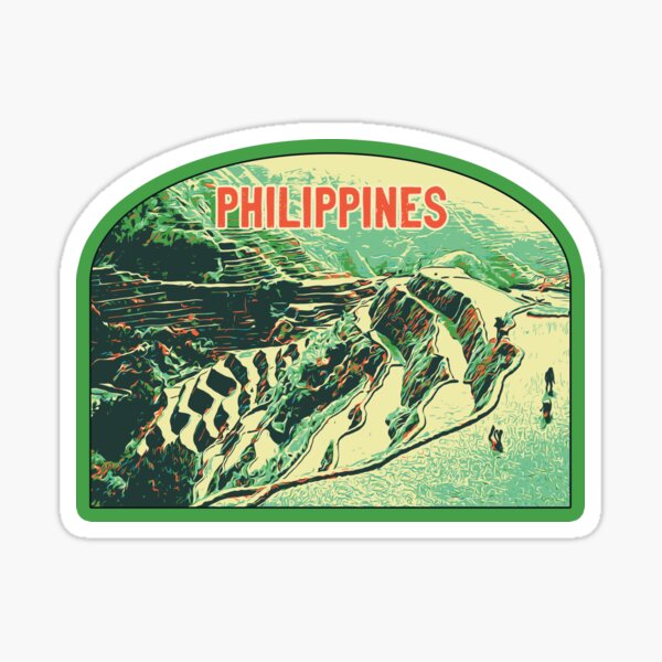 "Philippines vintage travel decal Filipinas Banaue rice terraces ...