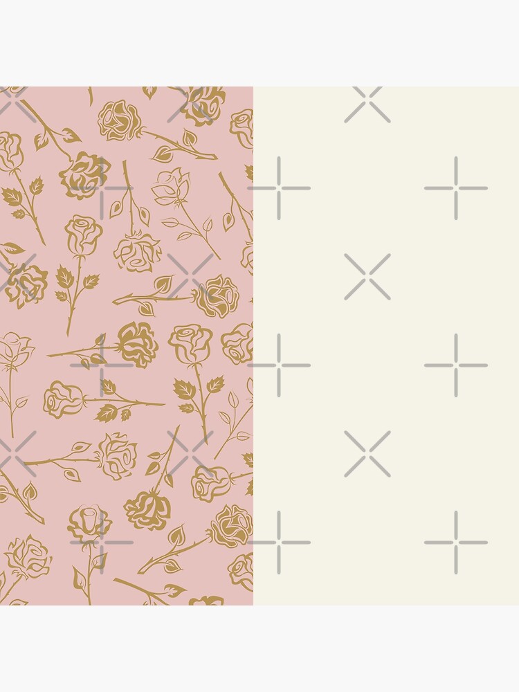 "Gold Roses on Horizontal Cream and Old Pink Split " Poster for Sale by ...
