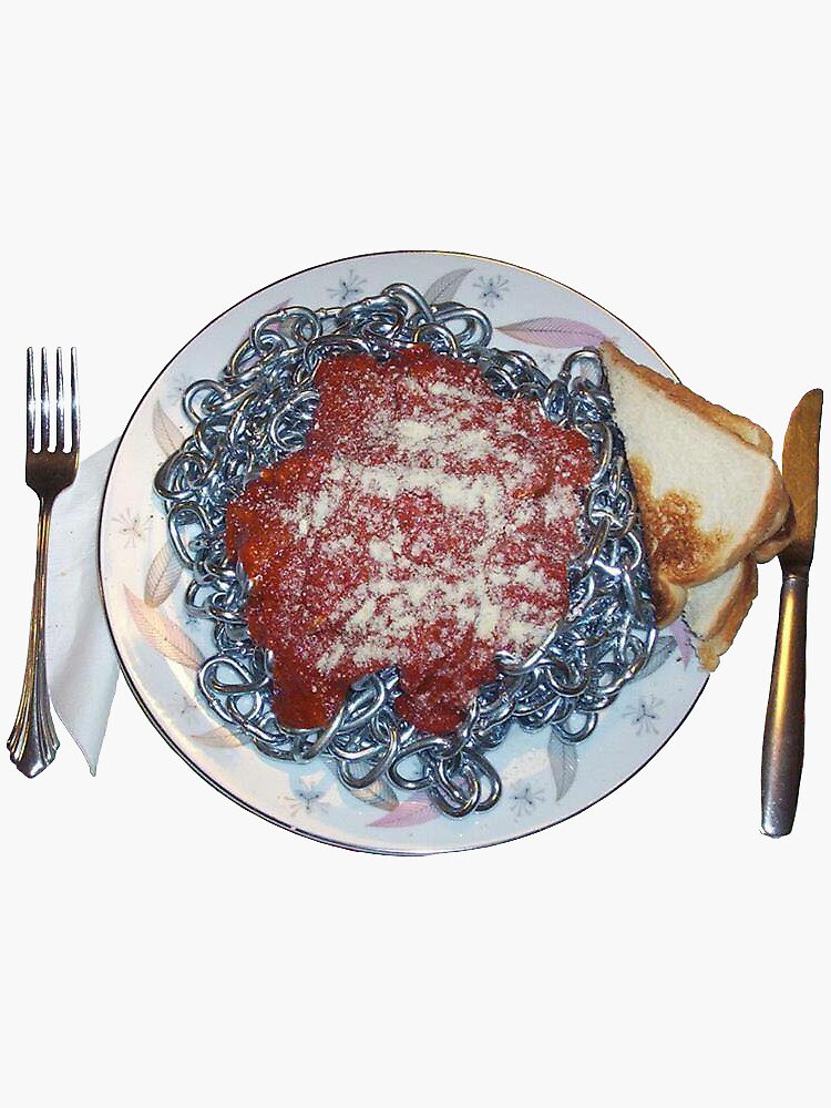 "Spaghetti Cursed Image" Sticker by SqueezinPeaches | Redbubble