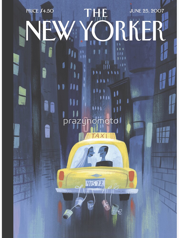 "Wedding Taxi Cover Magazine The New Yorker Poster" Sticker for Sale by ...