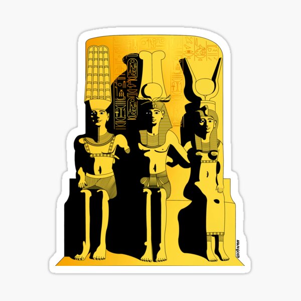"Egyptian temple statue Amun-Ra, Ramses, Mut" Sticker for Sale by ...