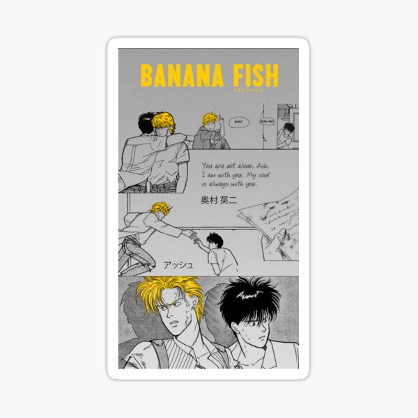 "Eiji Okumura Ash Lynx - Banana Fish poster" Sticker for Sale by ArtAndDesignA | Redbubble