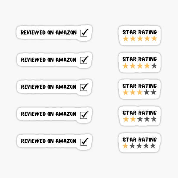 "Review and star rating sticker pack" Sticker for Sale by marlynlove ...