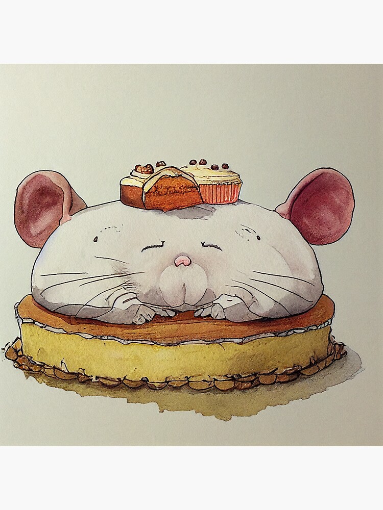 "Fat Mouse Eating a Cake" Sticker for Sale by recollectionsv | Redbubble
