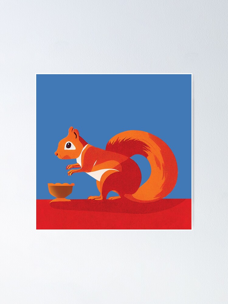"Red Squirrel Art" Poster for Sale by Geminiartstudio | Redbubble