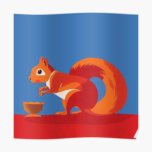 "Red Squirrel Art" Poster for Sale by Geminiartstudio | Redbubble