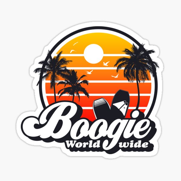 "World_Wide_Boogie" Sticker for Sale by thesurfcompany | Redbubble