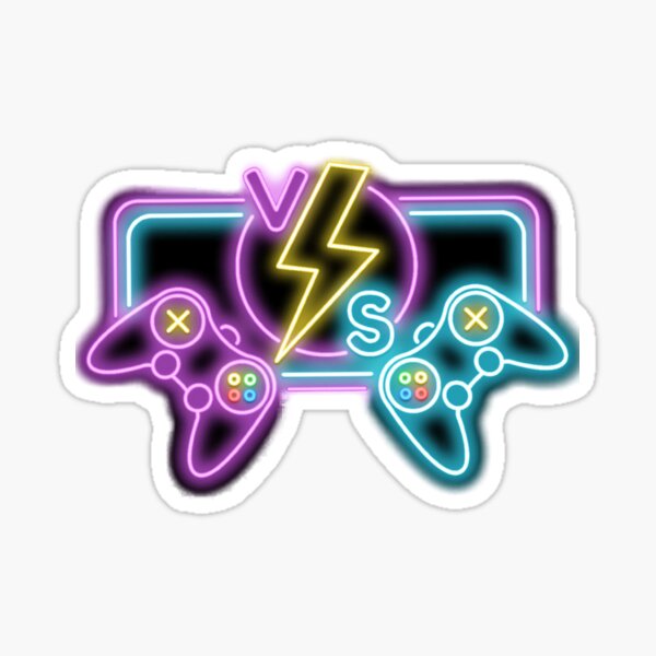 "Trendy Neon vs Game time - colorful" Sticker for Sale by Sus-designs ...