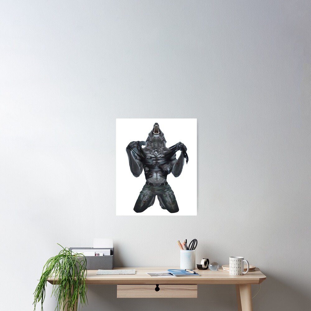 "werewolf ripping shirt meme" Art Board Print for Sale by Reo12 | Redbubble