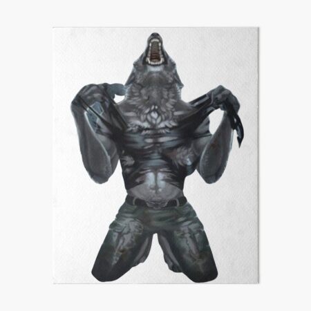 "werewolf ripping shirt meme" Art Board Print for Sale by Reo12 | Redbubble