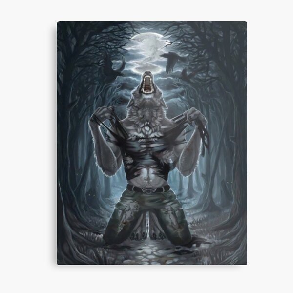 "werewolf ripping shirt meme " Metal Print for Sale by Reo12 | Redbubble