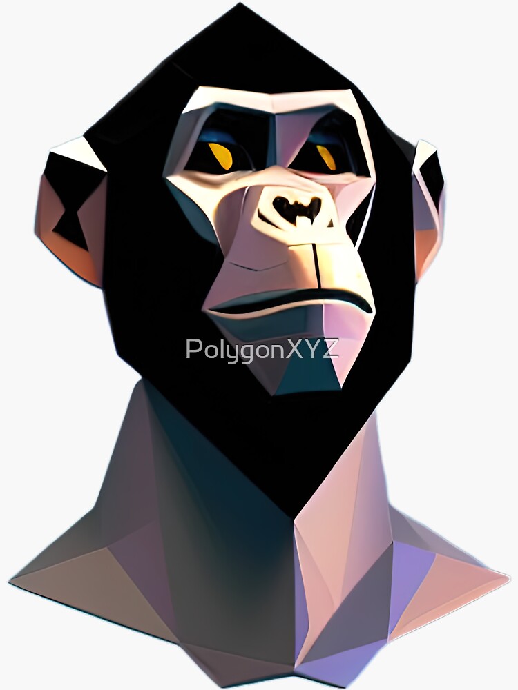 "Alpha Chimp" Sticker for Sale by PolygonXYZ | Redbubble
