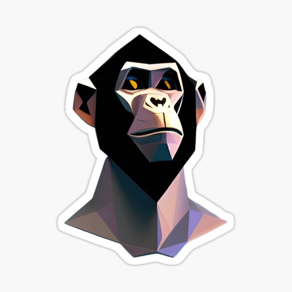 "Alpha Chimp" Sticker for Sale by PolygonXYZ | Redbubble