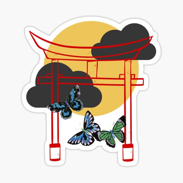 "Japanese Torii Gate Sunset Classic " Sticker for Sale by Neatpicks ...